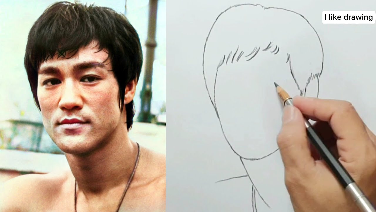 Drawing realistic Bruce Lee tutorial / Pencil sketch step by step - YouTube
