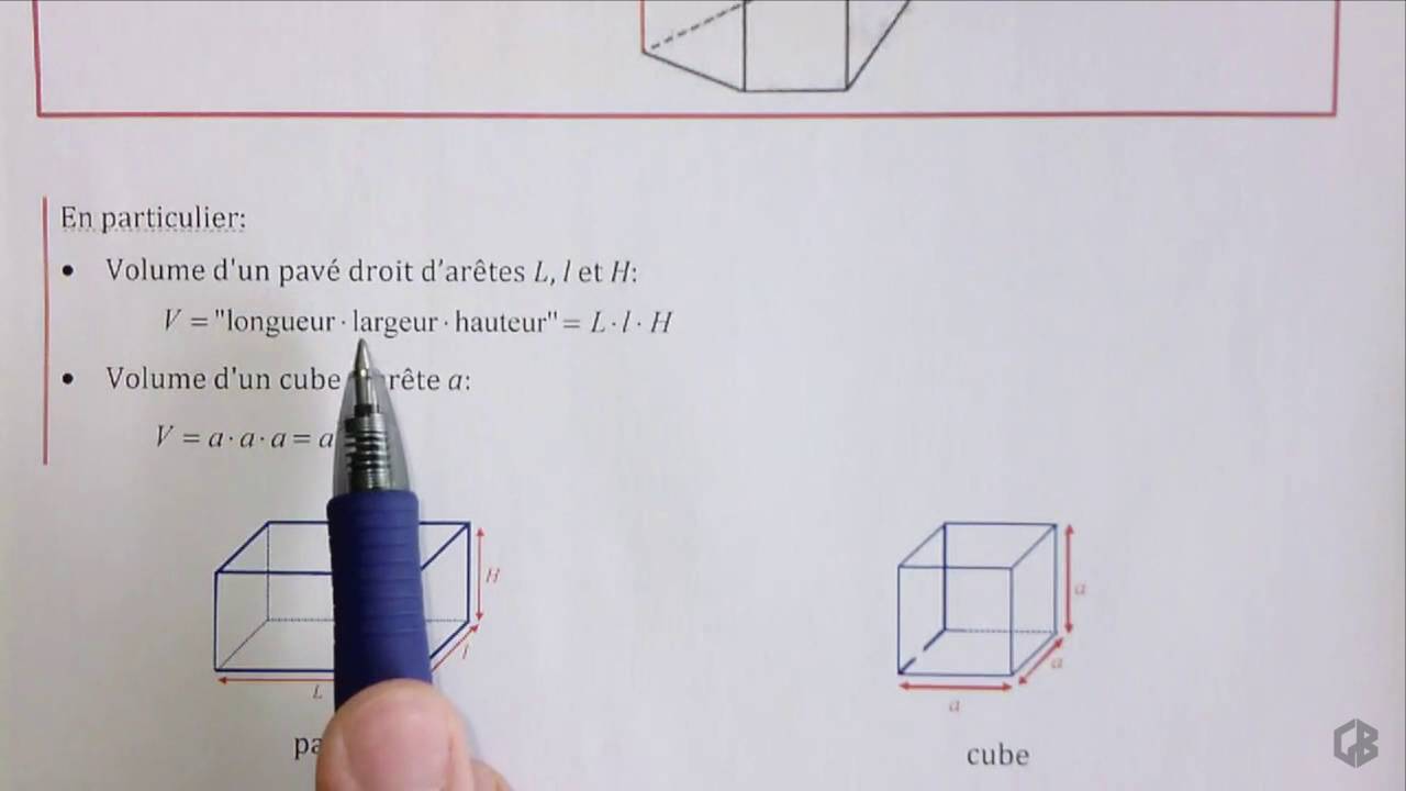 Volume d'un prisme droit - YouTube