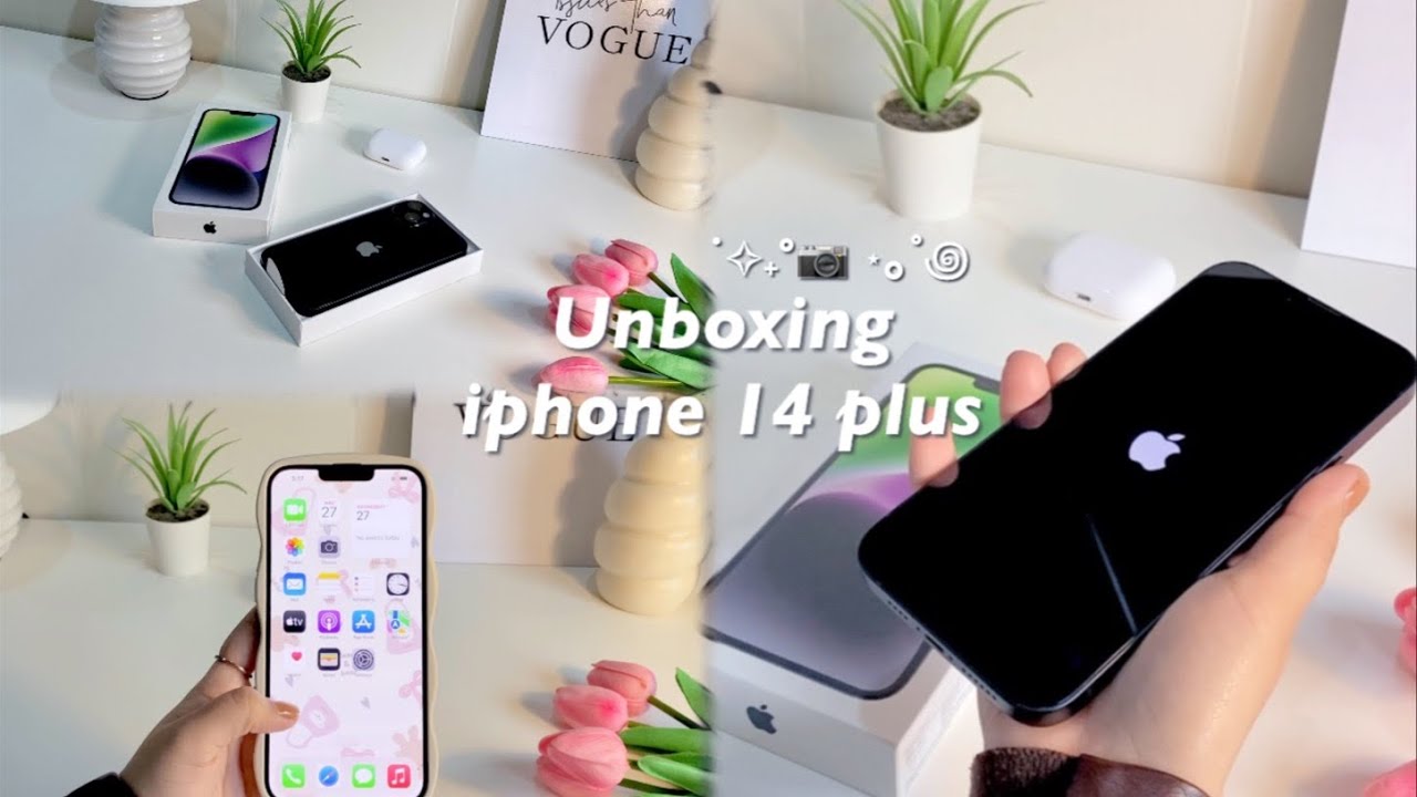 Unboxing iPhone 14 plus midnight 🍎📲📦camera test and setup | # ...