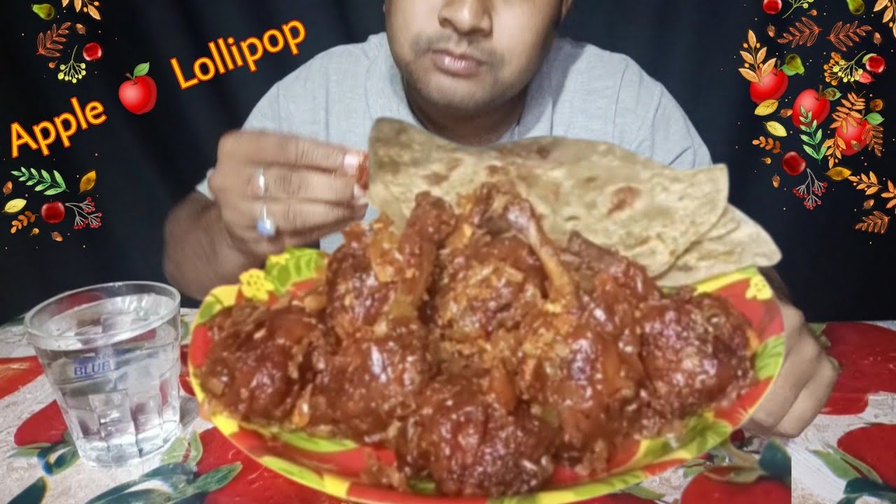 Chicken 🍎 Lollipop ||Chicken Sezon Dry Lollipop Eating || - YouTube