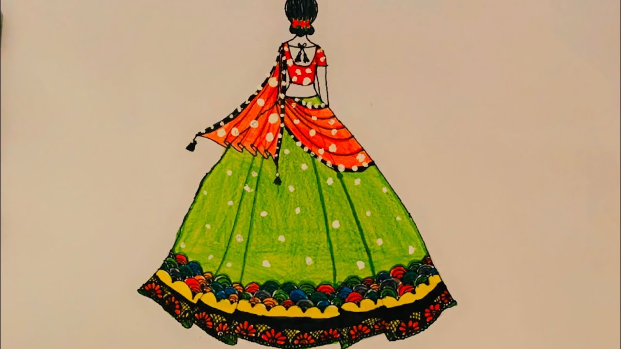 Beautiful dress design drawing tutorial step by steps || - YouTube