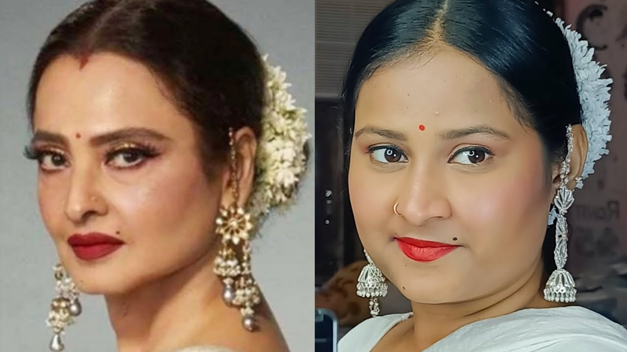 Makeup inspired my by mostt favourite actress Rekha ji ️Rekha ji look ...