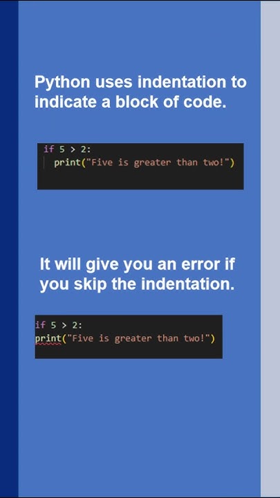 Learning to code Python from scratch in 60 secs, day 2: Indentation #coding #pythonindentation ...