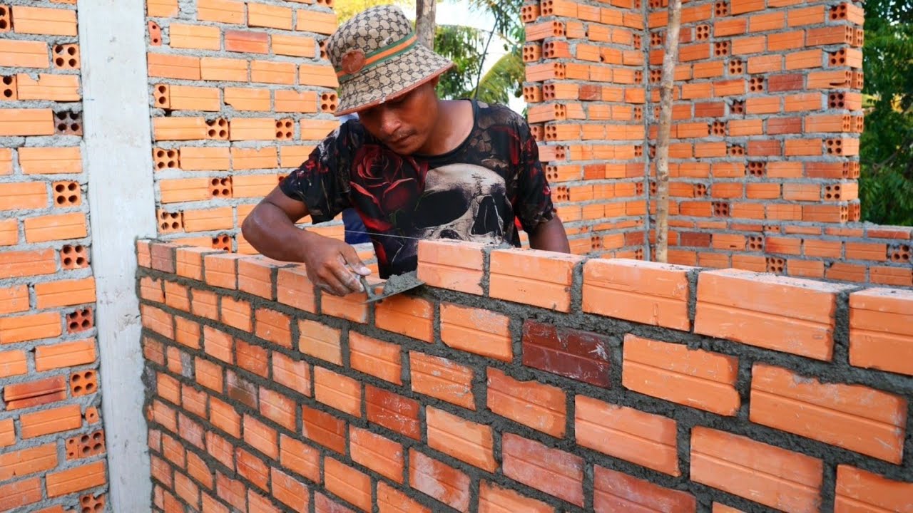 Good construction technique,Prepare bricks and cement along the lines ...
