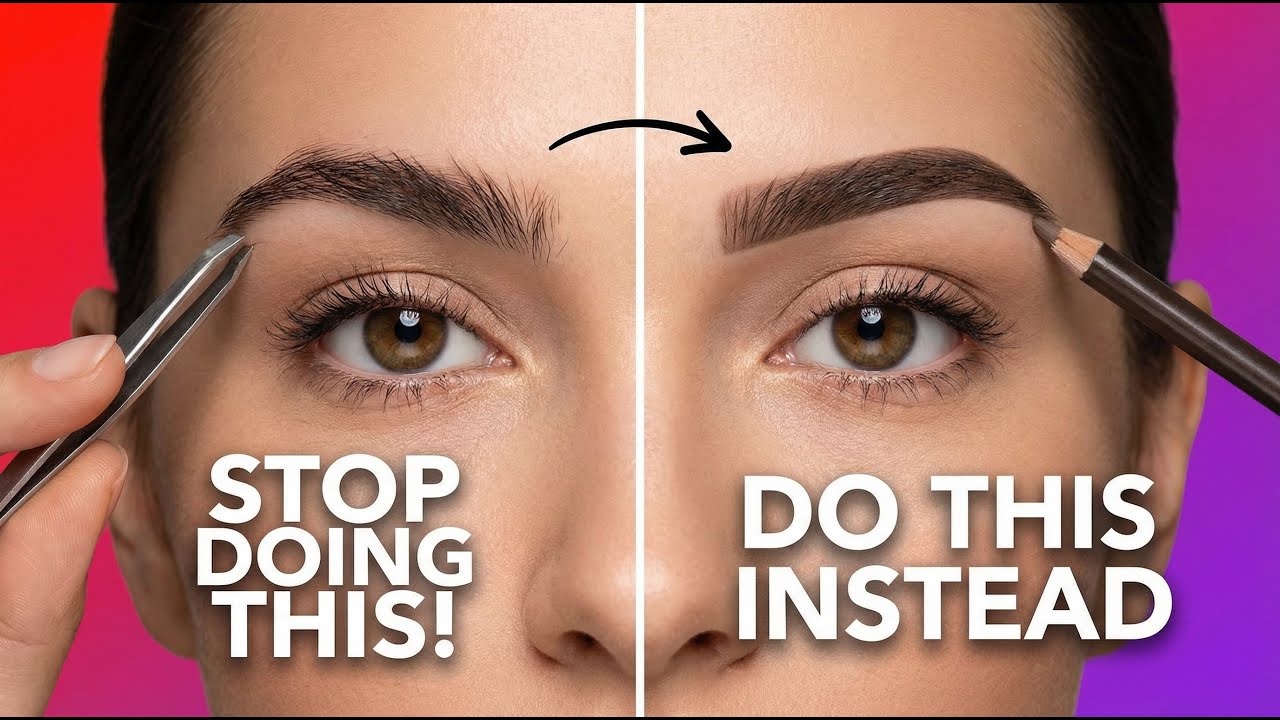 How To Change Eyebrow Shape To Straight - YouTube