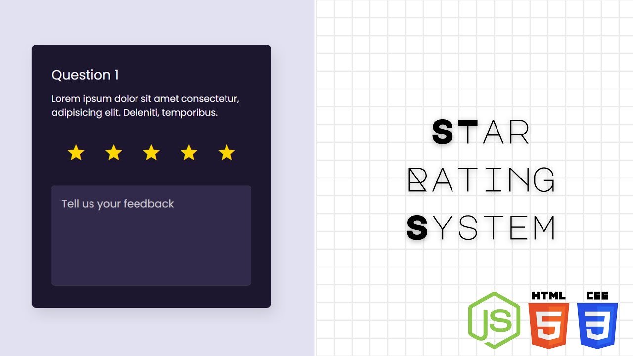 Create Custom Star Rating Feedback System Using Html Css And Js Youtube 5580