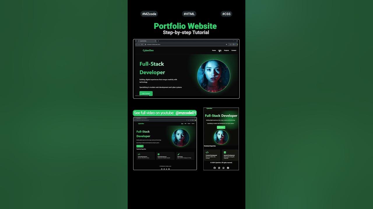 🚀 Portfolio Website | Responsive HTML, CSS & JS | MZCode01 #website #coding #shorts #css #html # ...