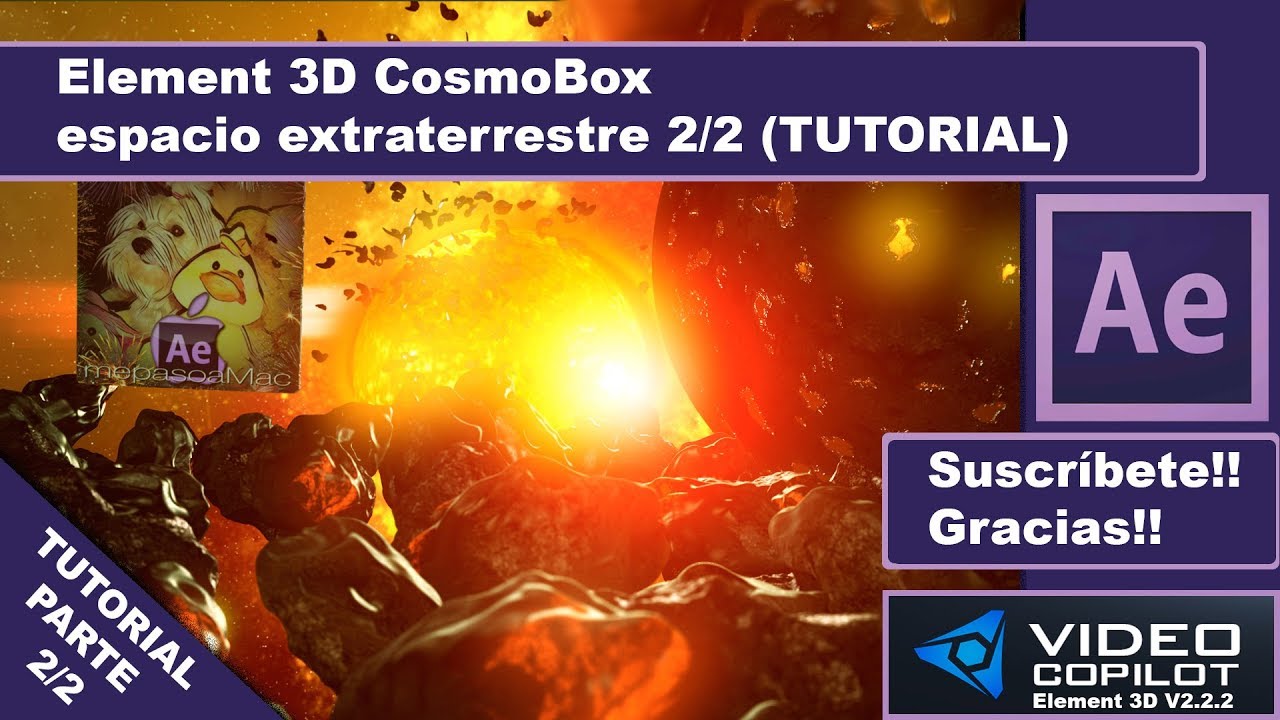 Tutorial Element 3D CosmoBox espacio extraterrestre 2/2 // After ...