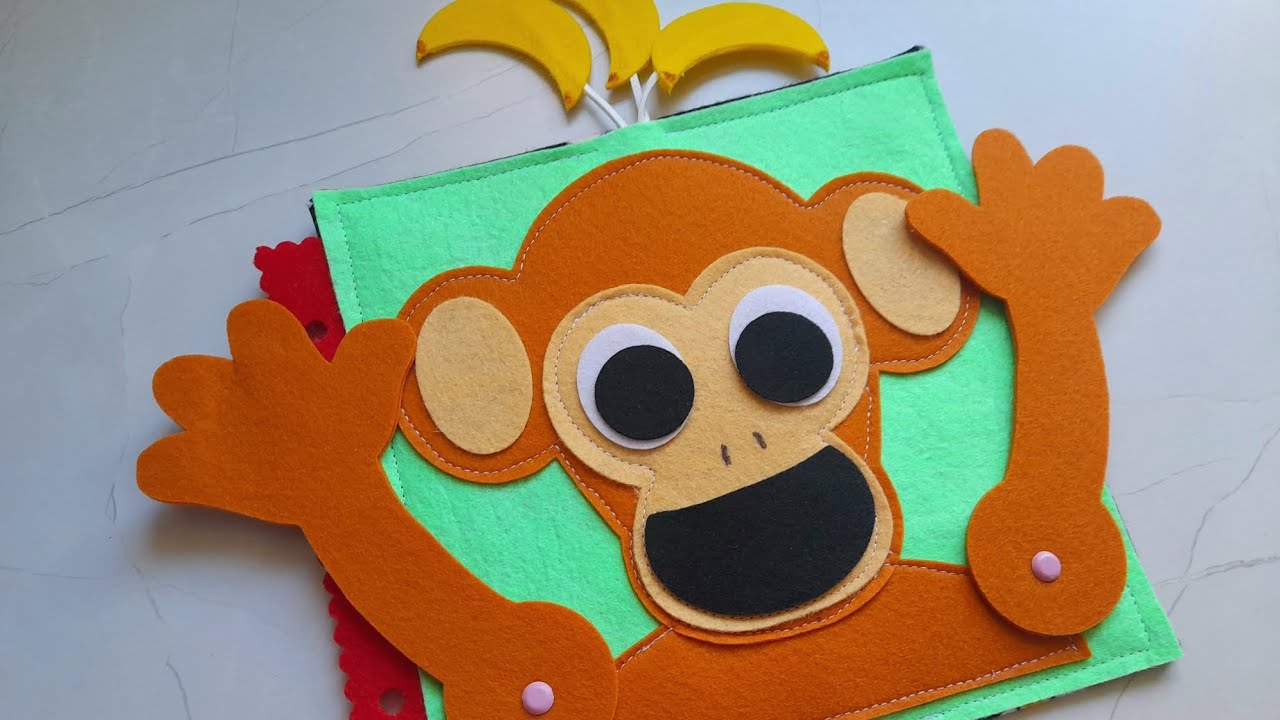How I Make My Peek-a-Boo Monkey with Banana Felt Busy Book Sensory Book ...