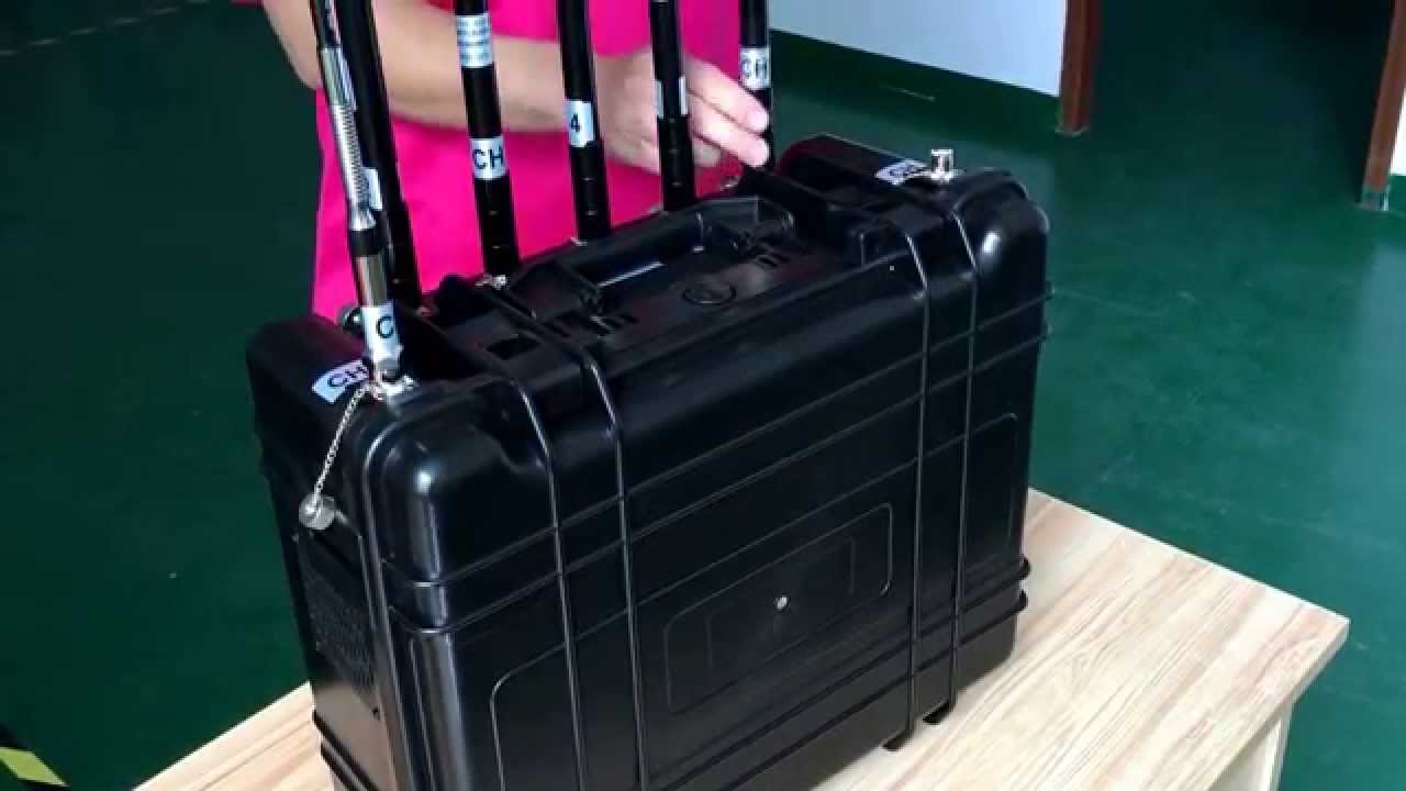 Jammer Blocker in portable case Powerful 100-125W up to 150m - YouTube