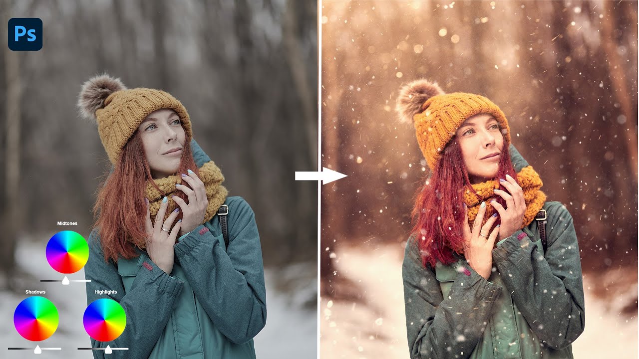 Magical Color Grading using new color grading wheel In photoshop - YouTube