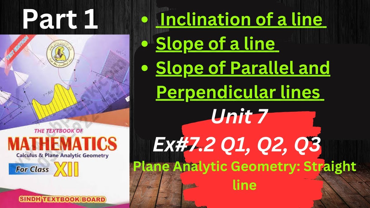 Class 12 math|unit 7 exercise7.2 Q1,Q2,Q3 new book|Plane analytic ...