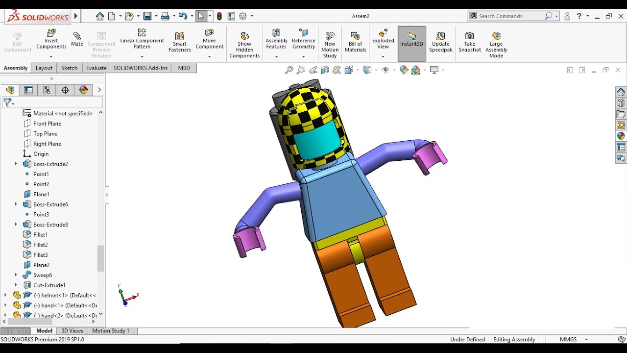 Solidworks assembly tutorials : Robot assembly modeling - YouTube