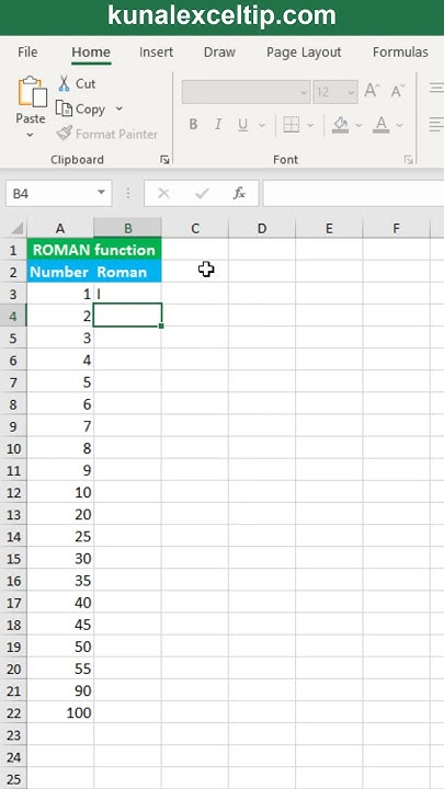 How to use Roman function in excel - YouTube