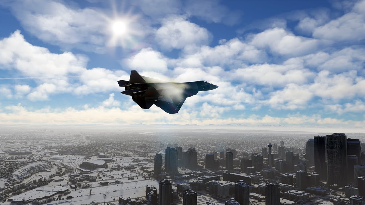 FlightSim - Sukhoi Su-57 Poison Bay to Lake Louise [PC4K60] - YouTube