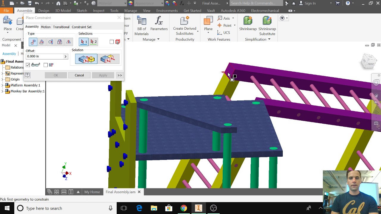 Autodesk Inventor Pro 2018 Playground (Assembly Part 6) - YouTube