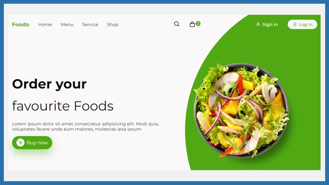Create Responsive website Using HTML & CSS | Restaurant Template (Salad ...
