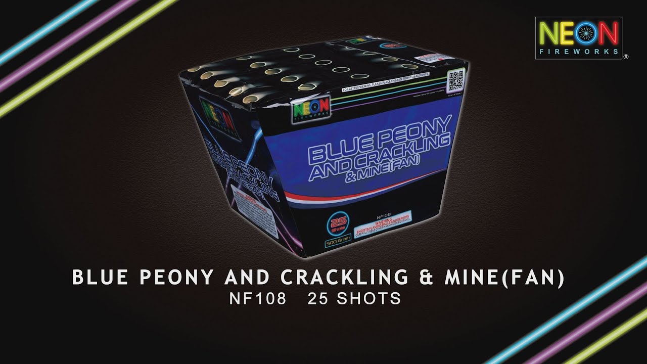 BLUE PEONY AND CRACKLING & MINE(FAN)--NF108 by Neon Fireworks - YouTube