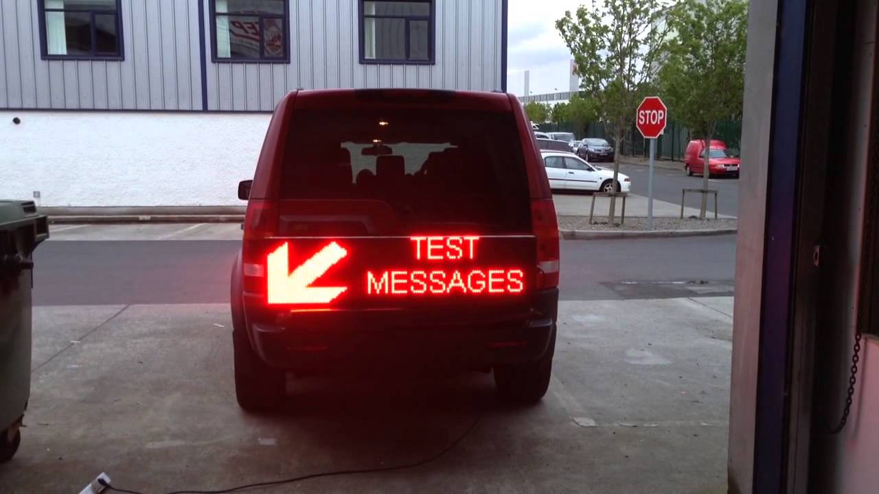 Led warning sign for the service vehicle - YouTube