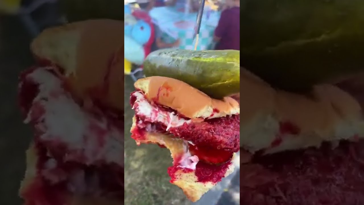 Tasting the Kool-Aid Fried Chicken Sandwich At The Fair - YouTube