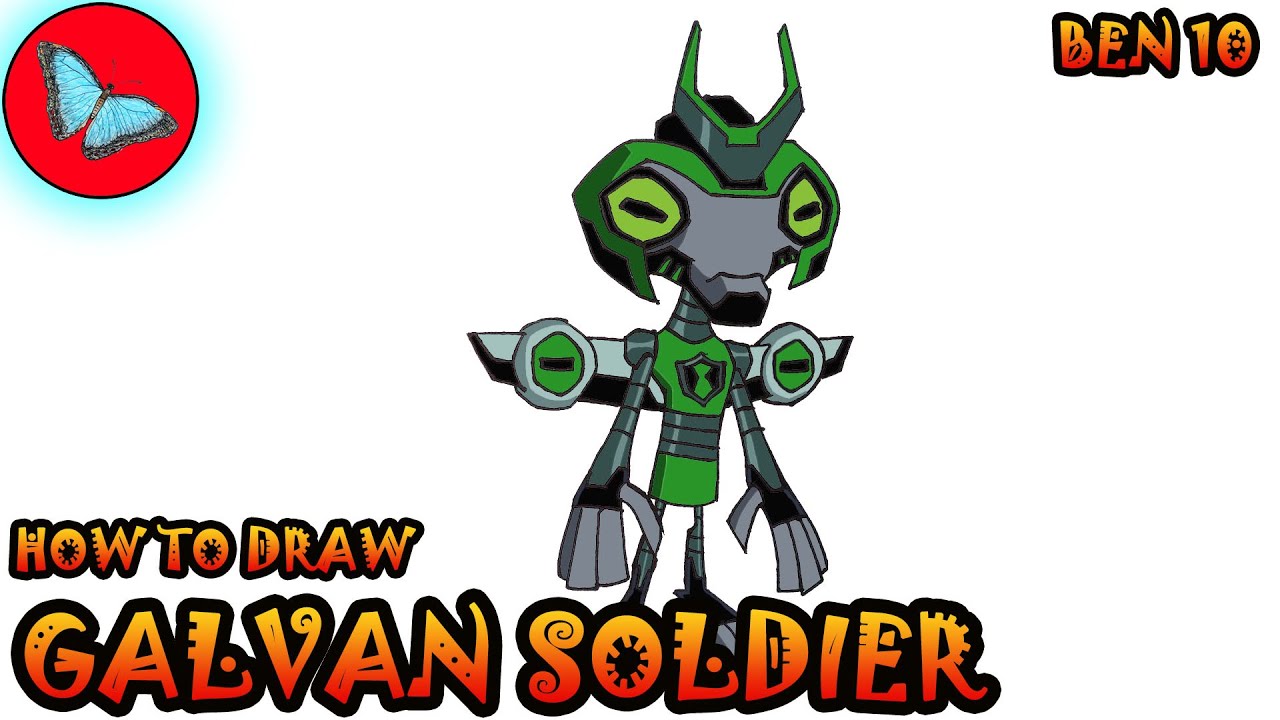 How To Draw Galvan Soldier From Ben 10 - YouTube