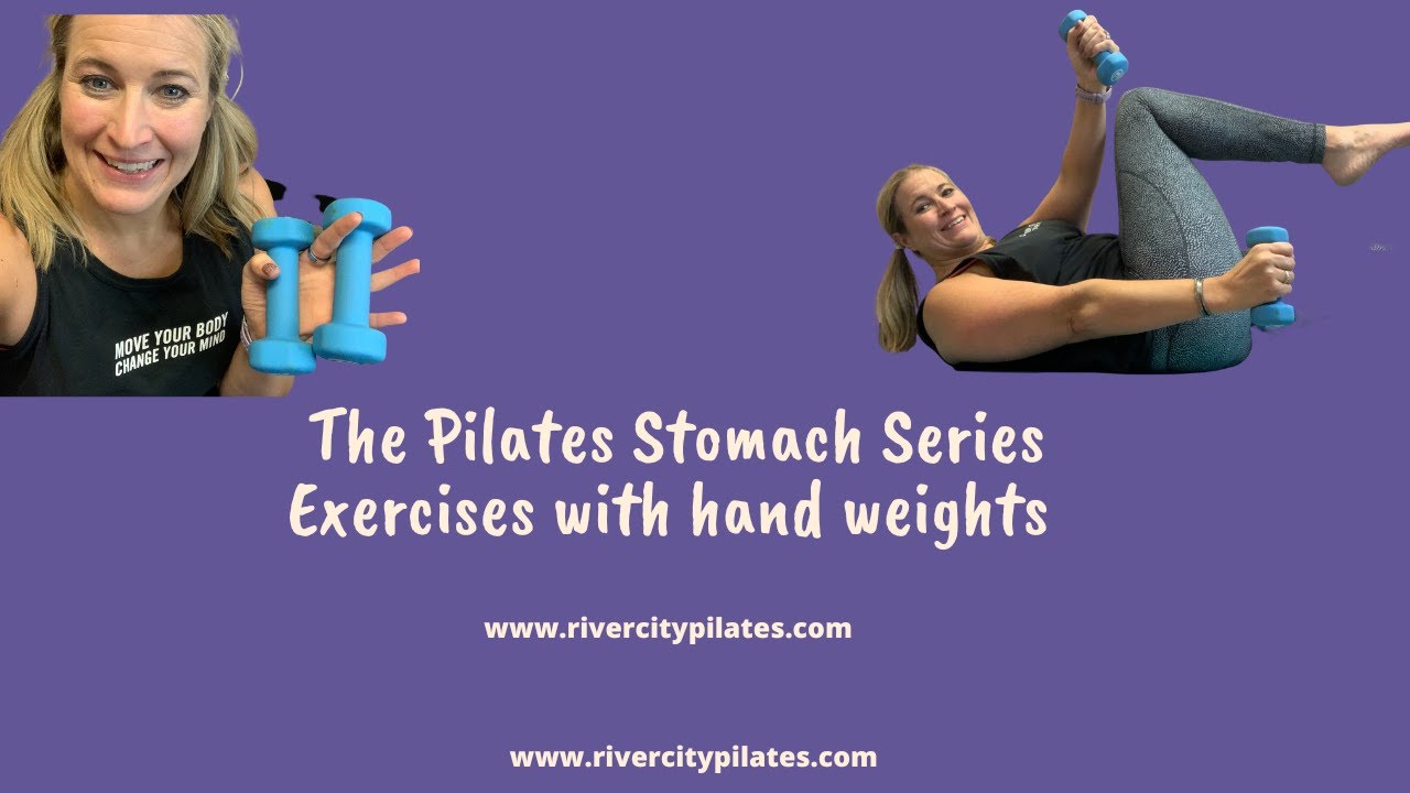 PIlates Stomach Series with hand weights - YouTube