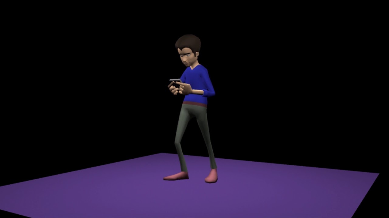 Distracted By Phone Cycle - 3D Character Animation - YouTube