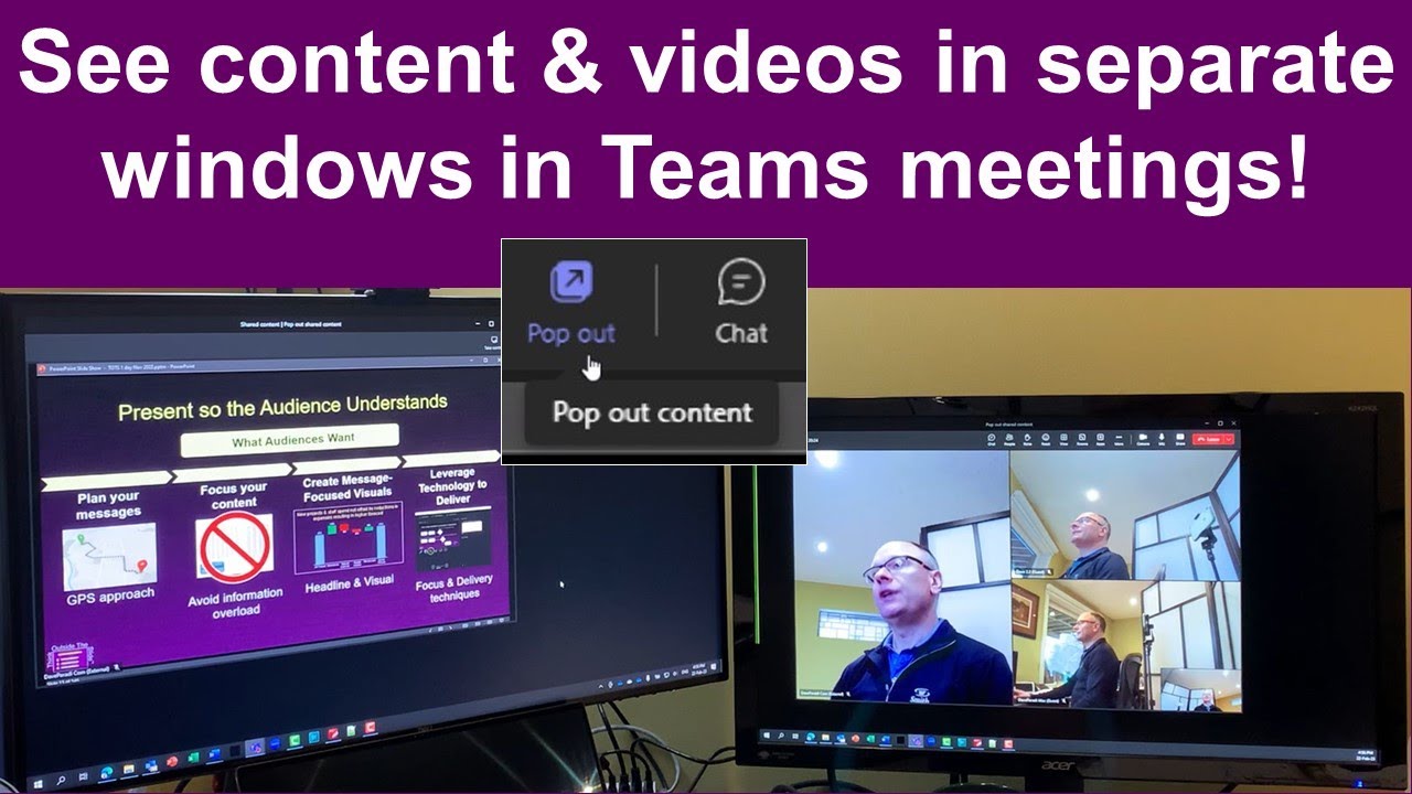 Pop out shared slides in a Teams meeting to see large videos and ...