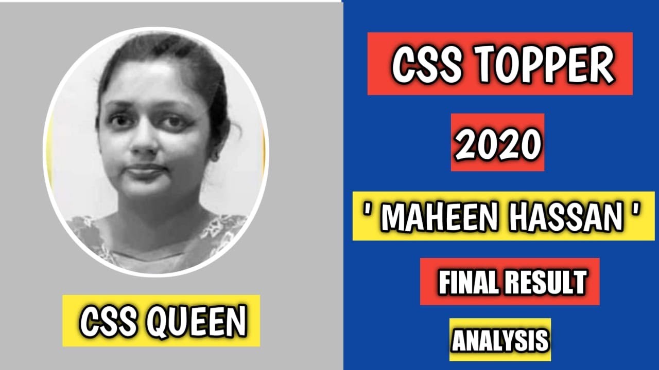 CSS 2020 TOPPER || Maheen Hassan || Proud of Pakistan|| CSS 2020 Paper ...