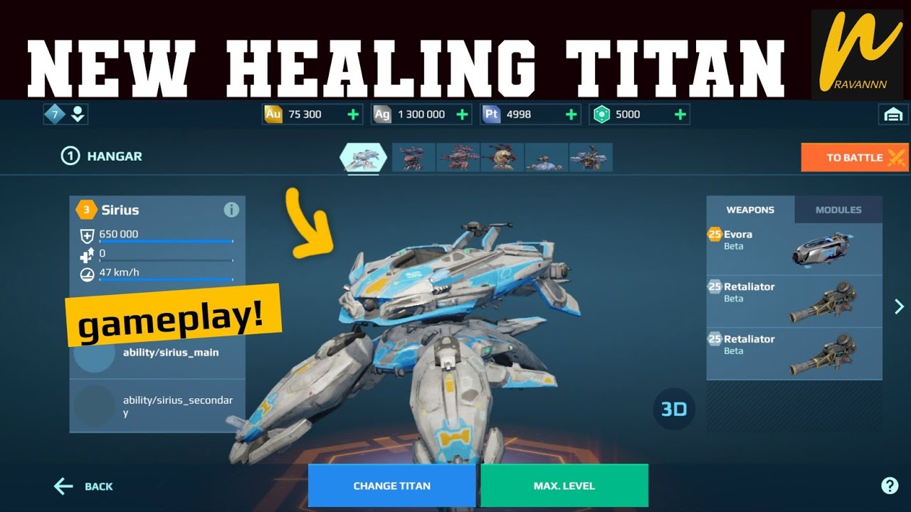 New Healing Titan - Sirius gameplay - Early Leaks - War Robots - YouTube
