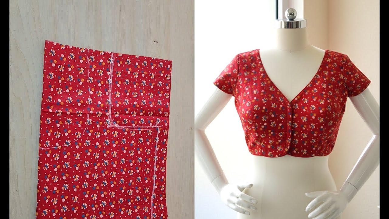 Easy Blouse Cutting with measurement | with sleeve - YouTube