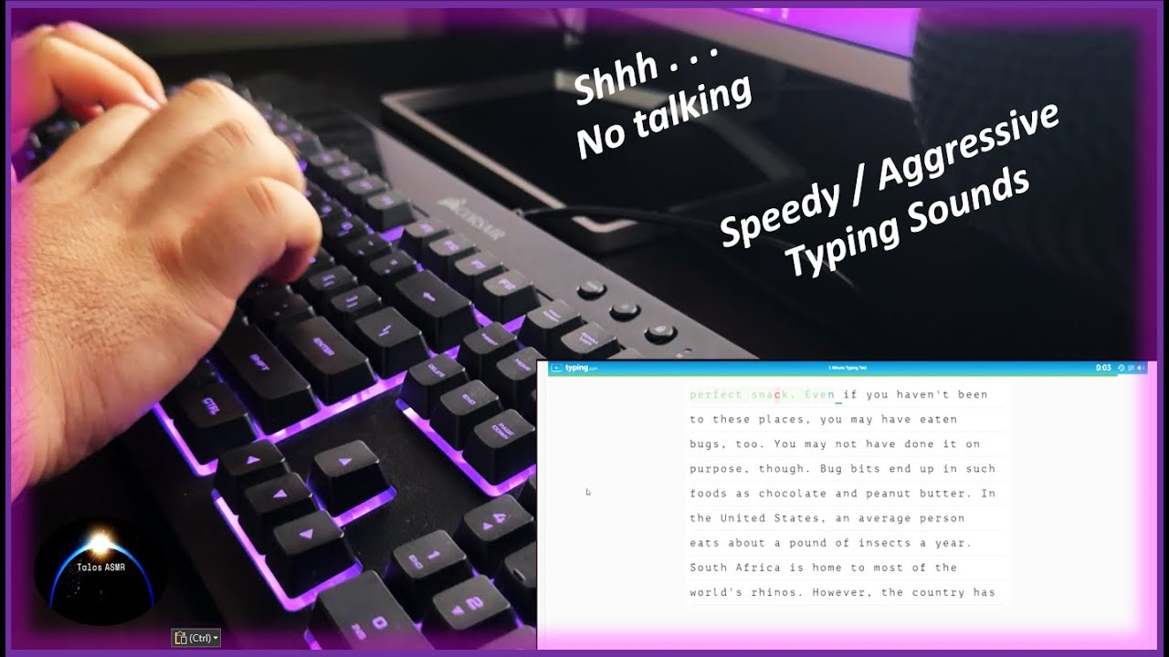 ASMR | Taking Typing Tests Until I Get 100WPM | Fast Typing/Clicking ...