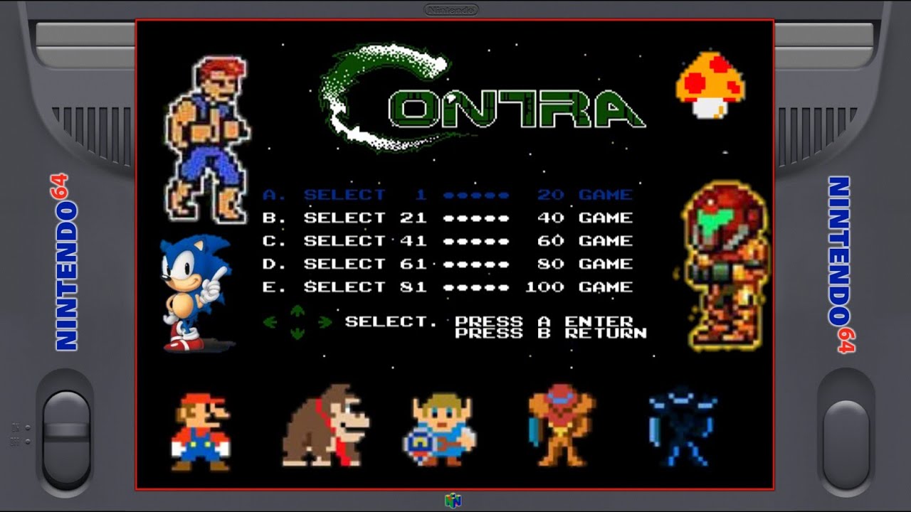 Nes 100 in 1 Gameplay : 16 Contra Function With Different Gun Power ...