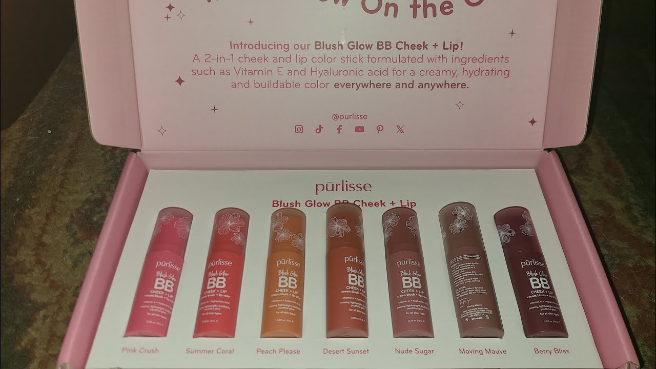 Best Cheek & Lip Product?! Unboxing Purlisse's Blush Glow BB Cheek +Lip ...