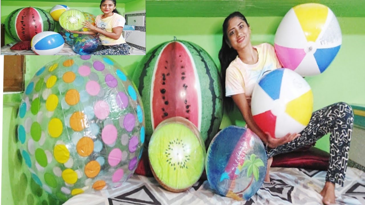 Blowing up 4 24" & 2 42" beach balls after long time 🥰/royal khushi # ...