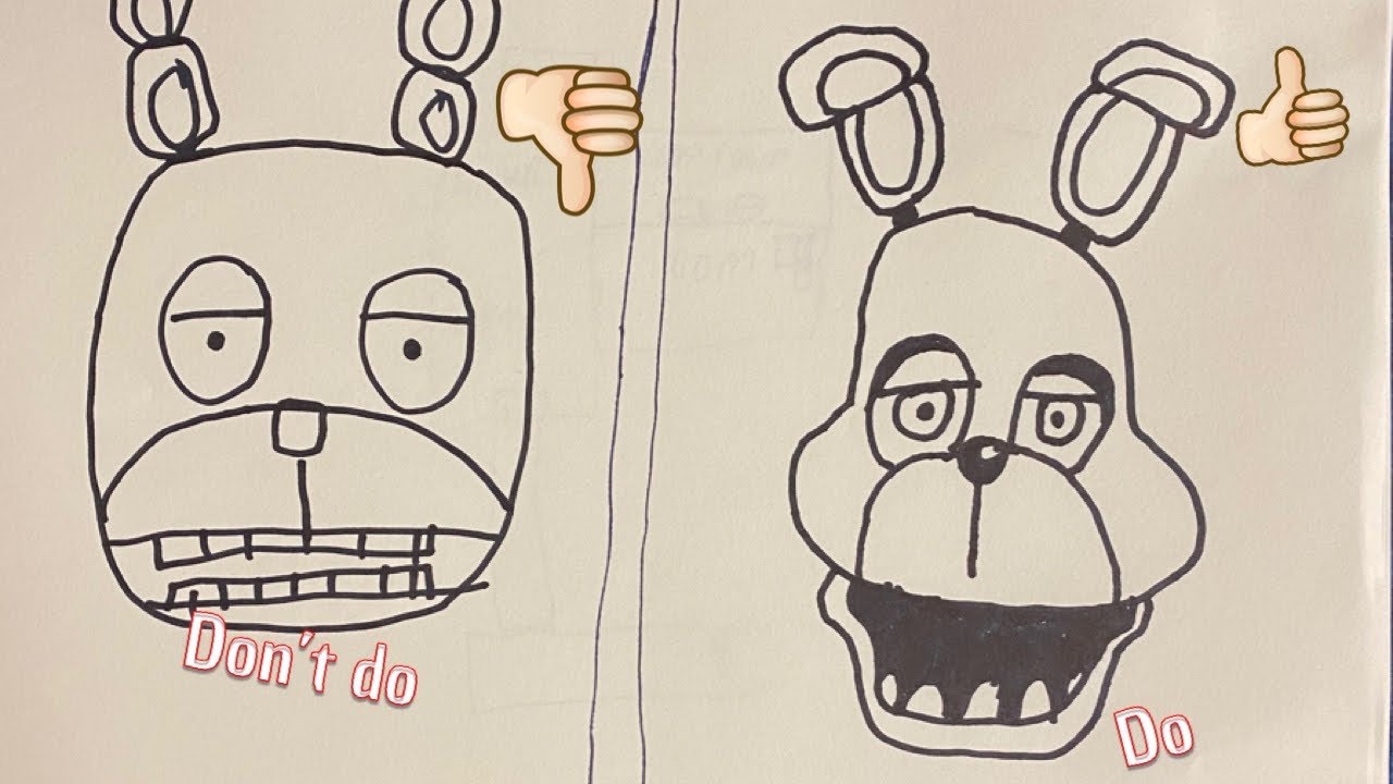 How to draw Bonnie wrong and Correct - YouTube
