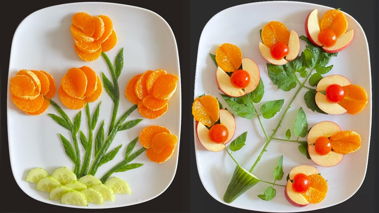 2 Beautiful Fruits Decoration /Easy Fruits Art /Fruit carving Garnish ...