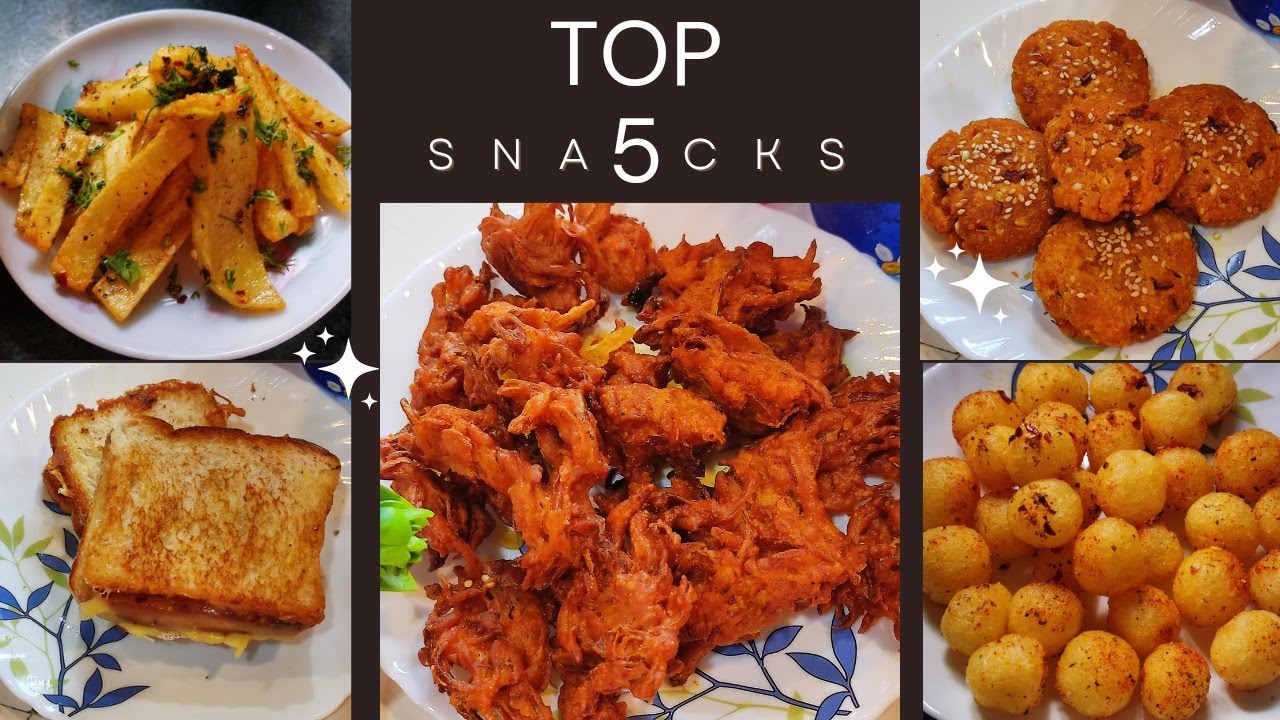 Top 5 snacks for tea time I Tiffin recipes | tea time snacks - YouTube