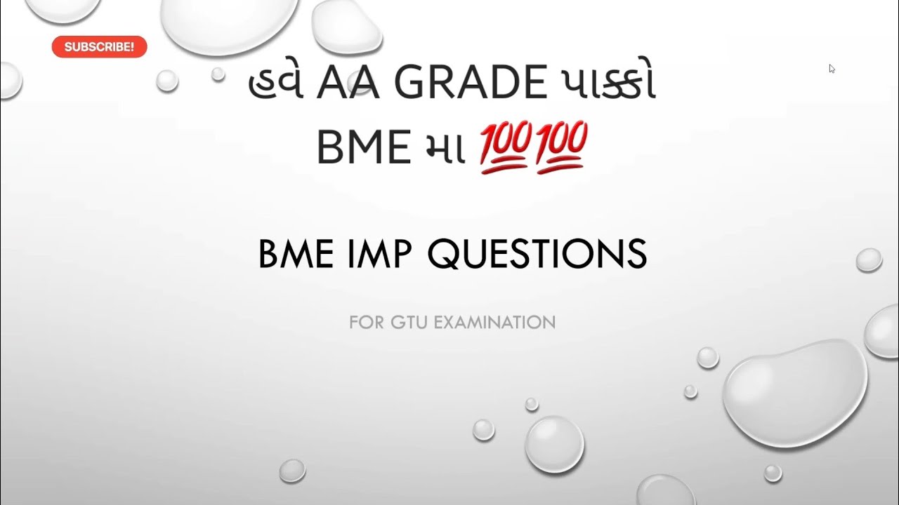 BME important questions (GTU exam) BE 1st year for all branches (basic mechanical engineering ...