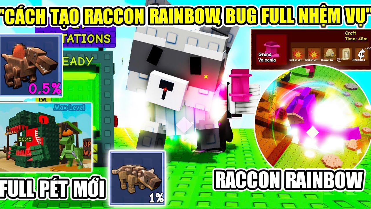 GROW A GARDEN | CÁCH BUG FULL NHIỆM VỤ MỚI CHẾ TẠO RACCON RAINBOW NHẬN ...