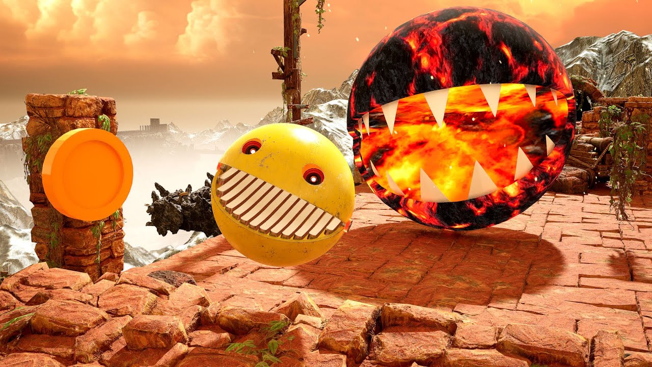 Robot Pacman in Temple Run VS Spiky Monster & Lava Monster - YouTube