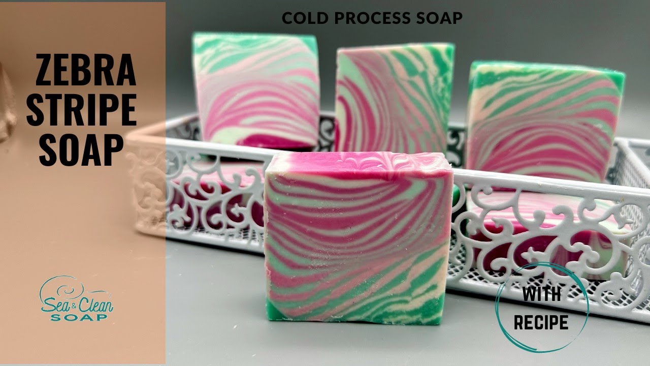 Zebra Stripe Cold Process Soap. With recipe. - YouTube