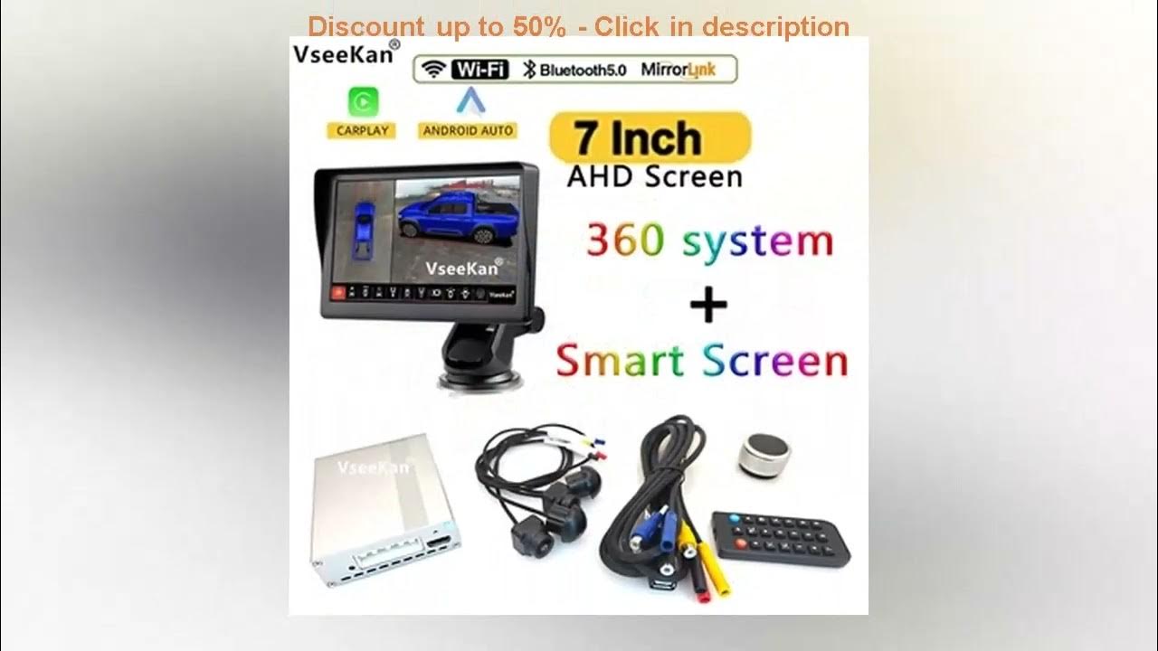 7-inch AHD smart screen WITH 5D 360 view car camera system Surround panorama DVR Driving With ...