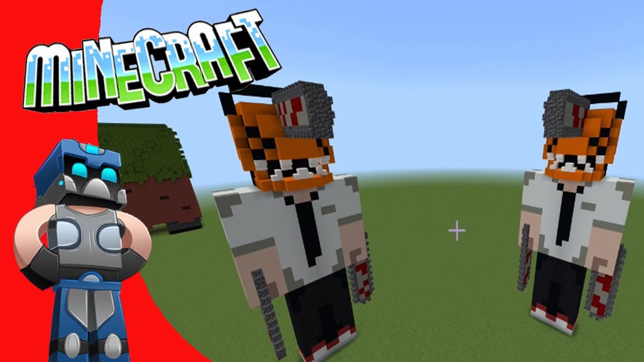 Minecraft: Como hacer Chainsaw Man skin Tutorial - YouTube