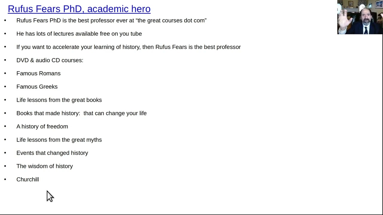 Rufus Fears PhD, academic hero - YouTube