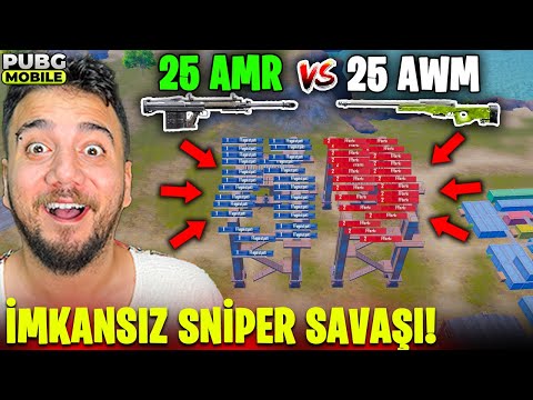 (EN ZORU) İMKANSIZ SNİPER SAVAŞI! 25 AMR vs 25 AWM! PUBG Mobile Ordu Savaşları