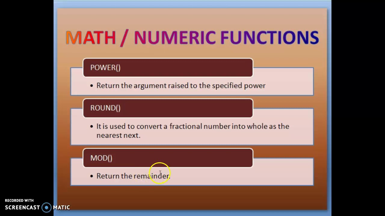 Cbse Informatics Practices Unit 2 Mysql Functions Part 1 Youtube