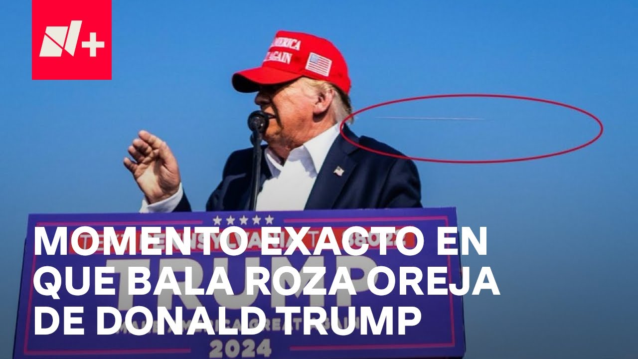 Momento exacto en que bala roza oreja de Donald Trump - En Punto - YouTube