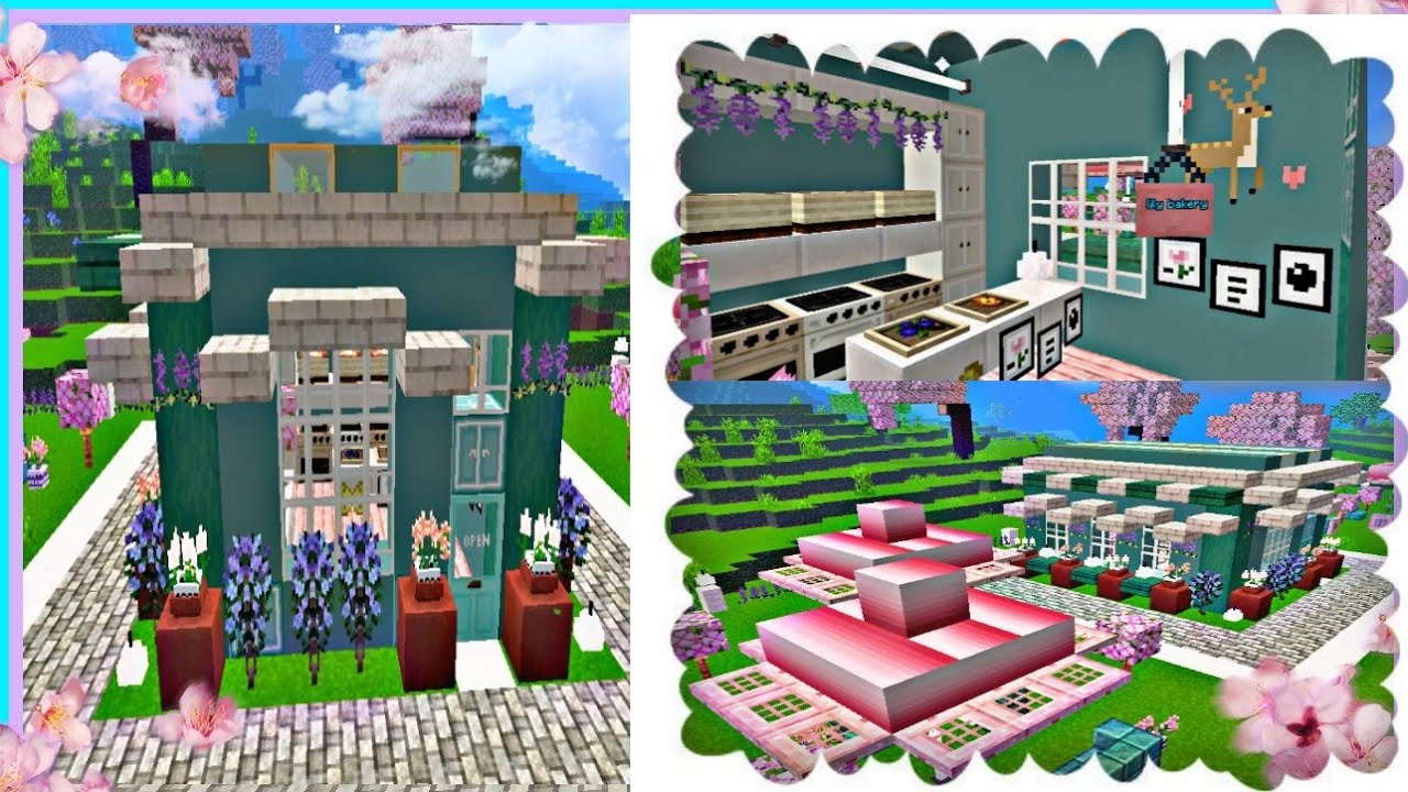 minecraft tutorial : How to Build a Small Bakery in minecraft pe 🌸💙 ...