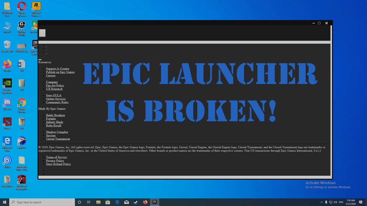 Fix for White Screen Broken Epic Launcher !(Also Assassin's Creed ...